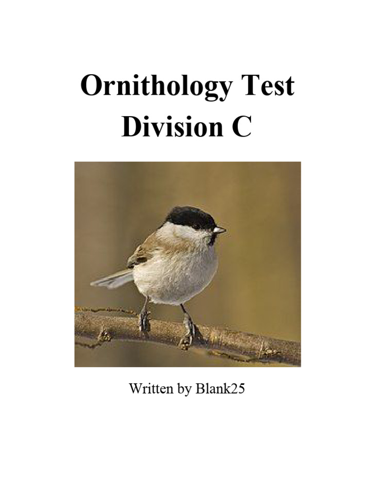 Ornithology Test for Division C | PDF | Birds | Ornithology
