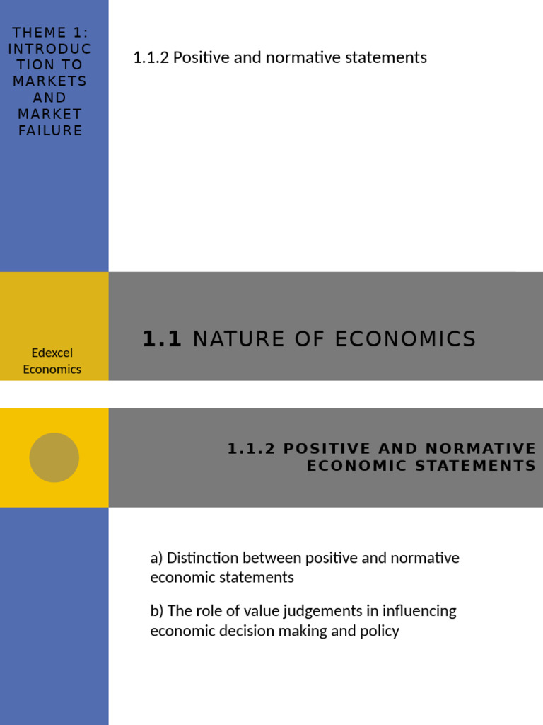 1.1.2 Positive and Normative Economic Statements | PDF | Economics ...