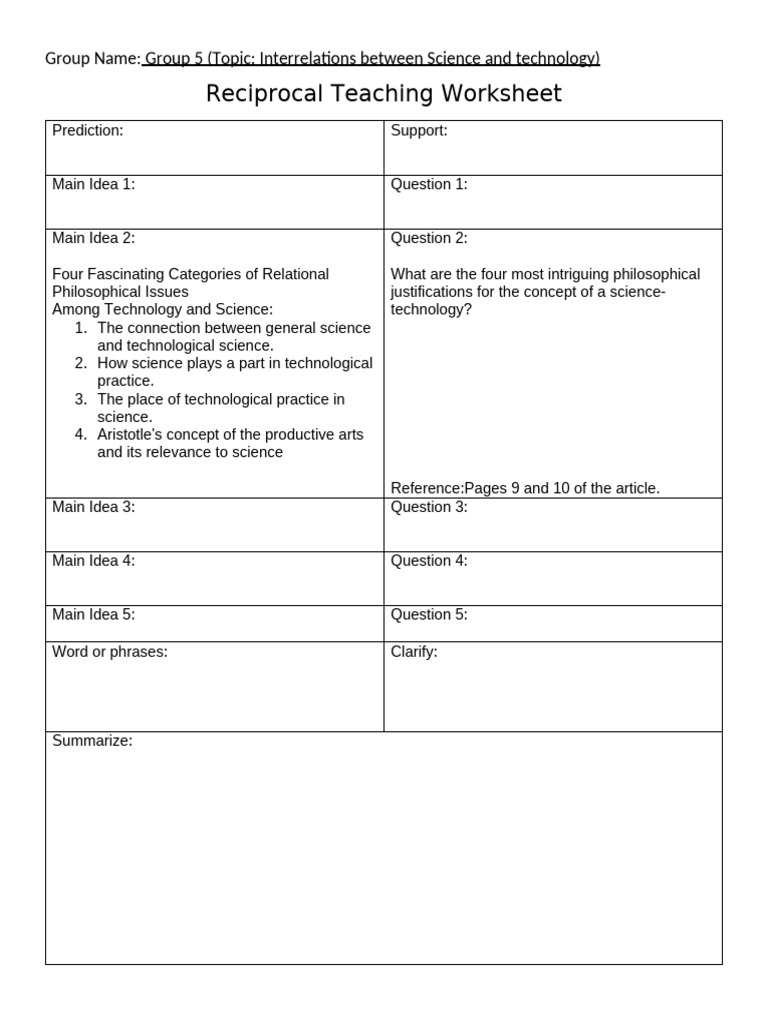 Group 5 Worksheet | PDF