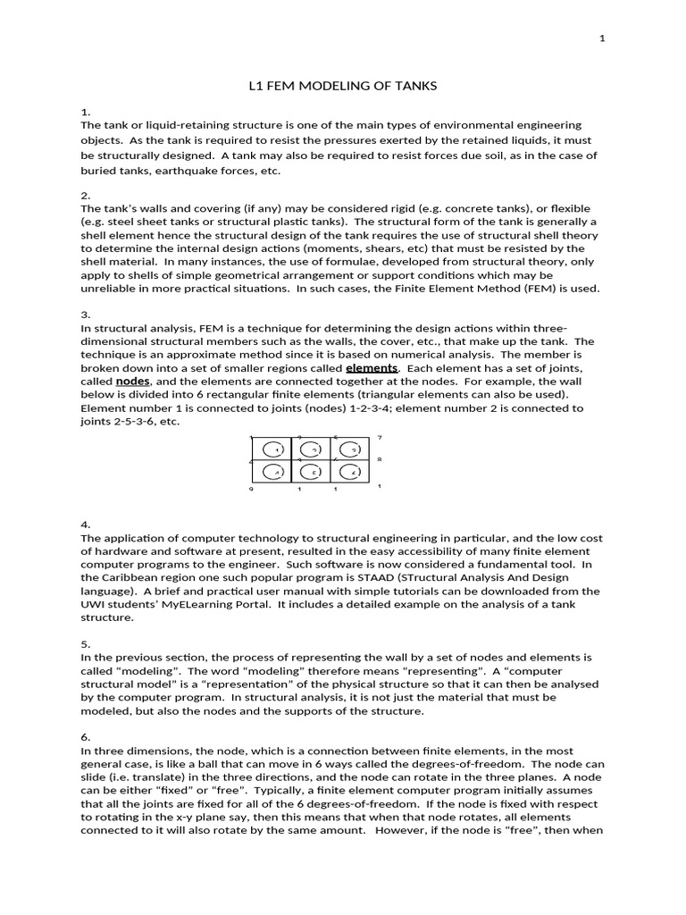 L1 - FEM Modeling of Tanks | PDF | Finite Element Method | Structural Analysis