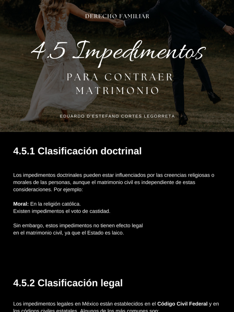 4.5 Impedimentos para Contraer Matrimonio | PDF