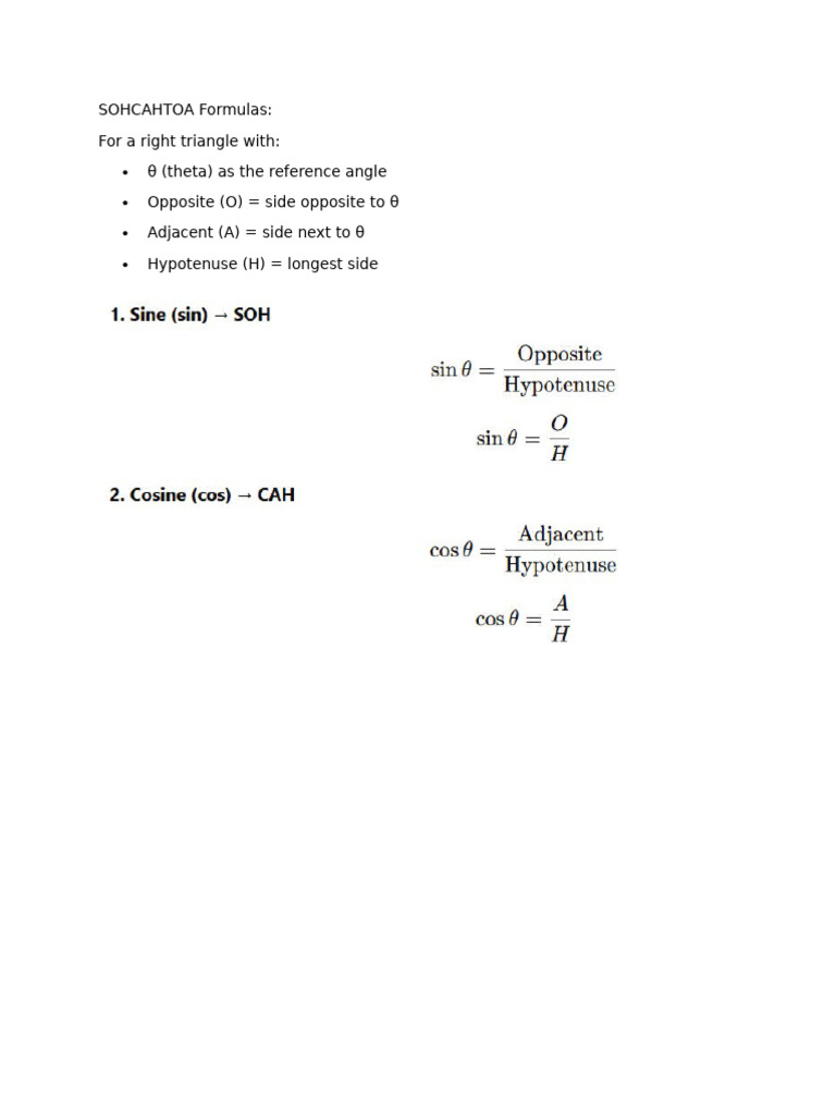 Sohcahtoa | PDF