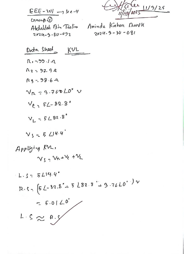 201 Exp3 Data Sheet | PDF