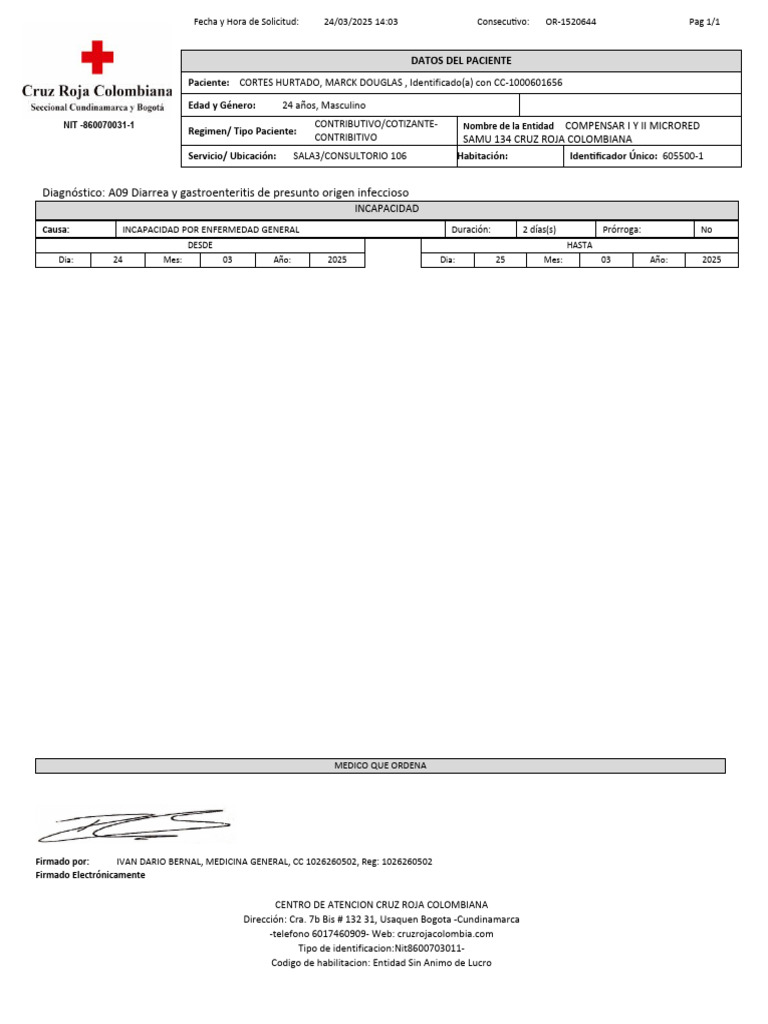 Compensar Cruz Roja | PDF