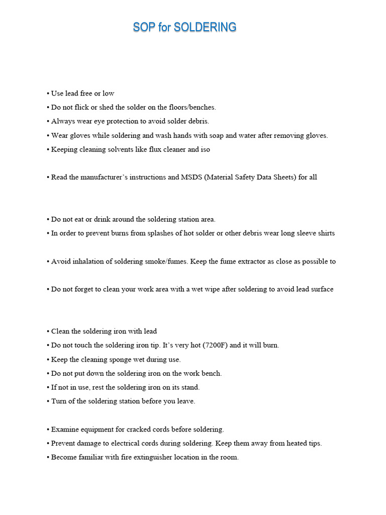 Soldering Safety Guidelines | PDF | Soldering | Electrical Connector
