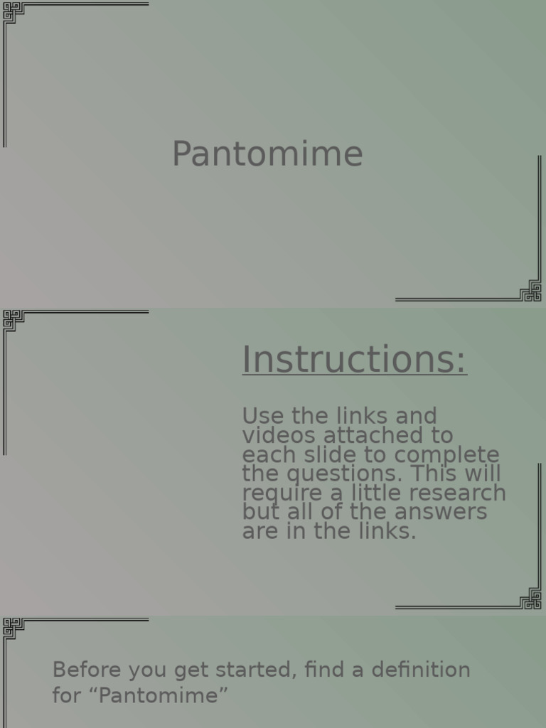 Pantomime Webquest | PDF