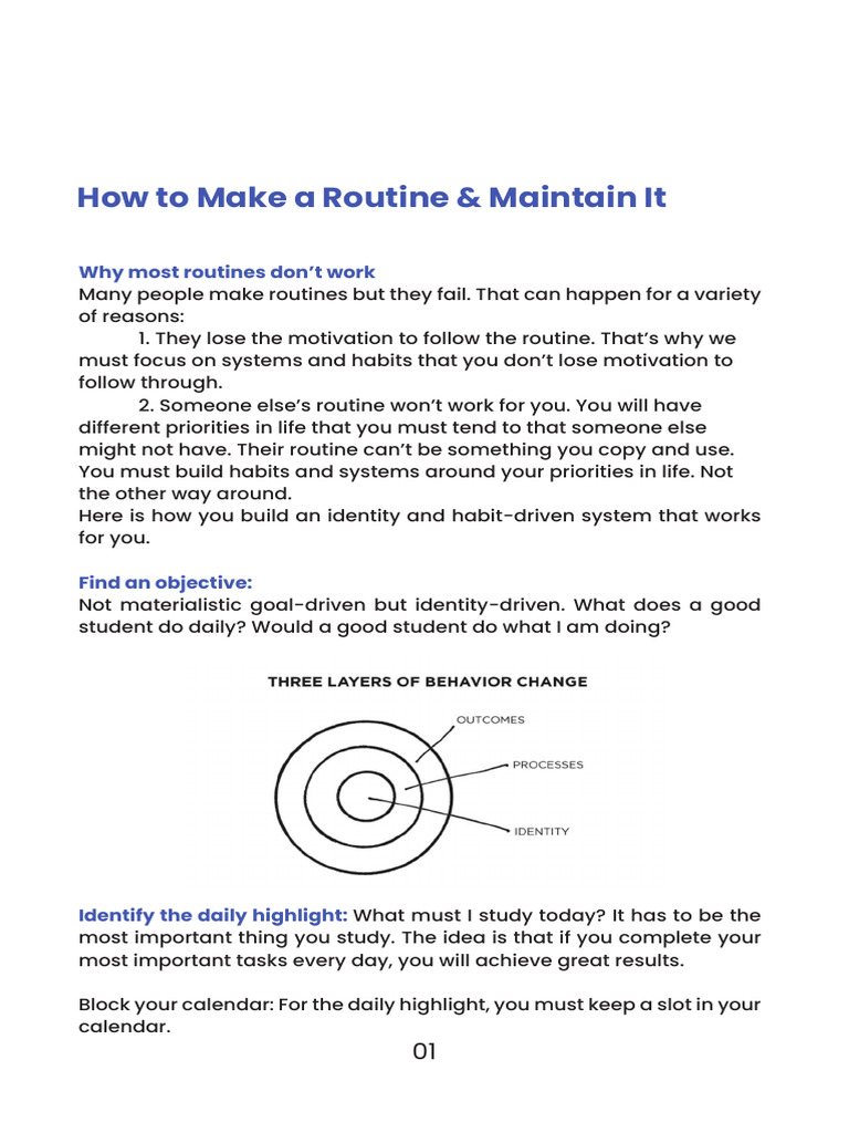 Building and Maintaining Effective Routines | PDF | Motivation ...