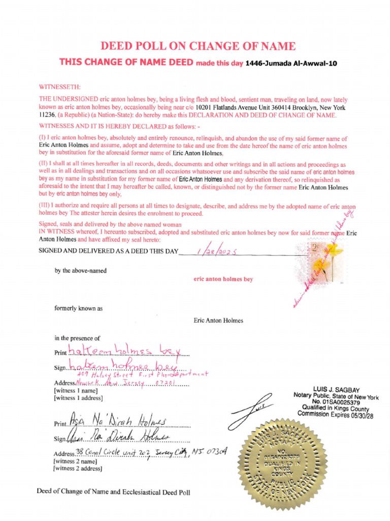 Deed Pole On Change of Name 3 | PDF | Civil Law (Common Law) | Common Law