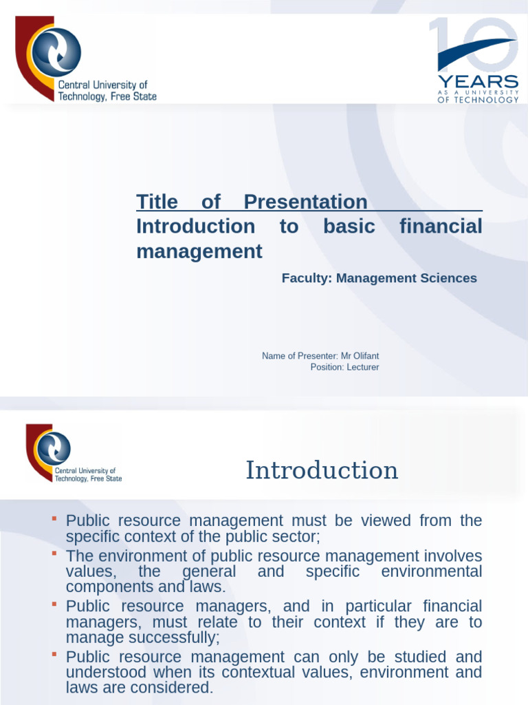 Introduction to Public Financial Management | PDF | Budget | Expense