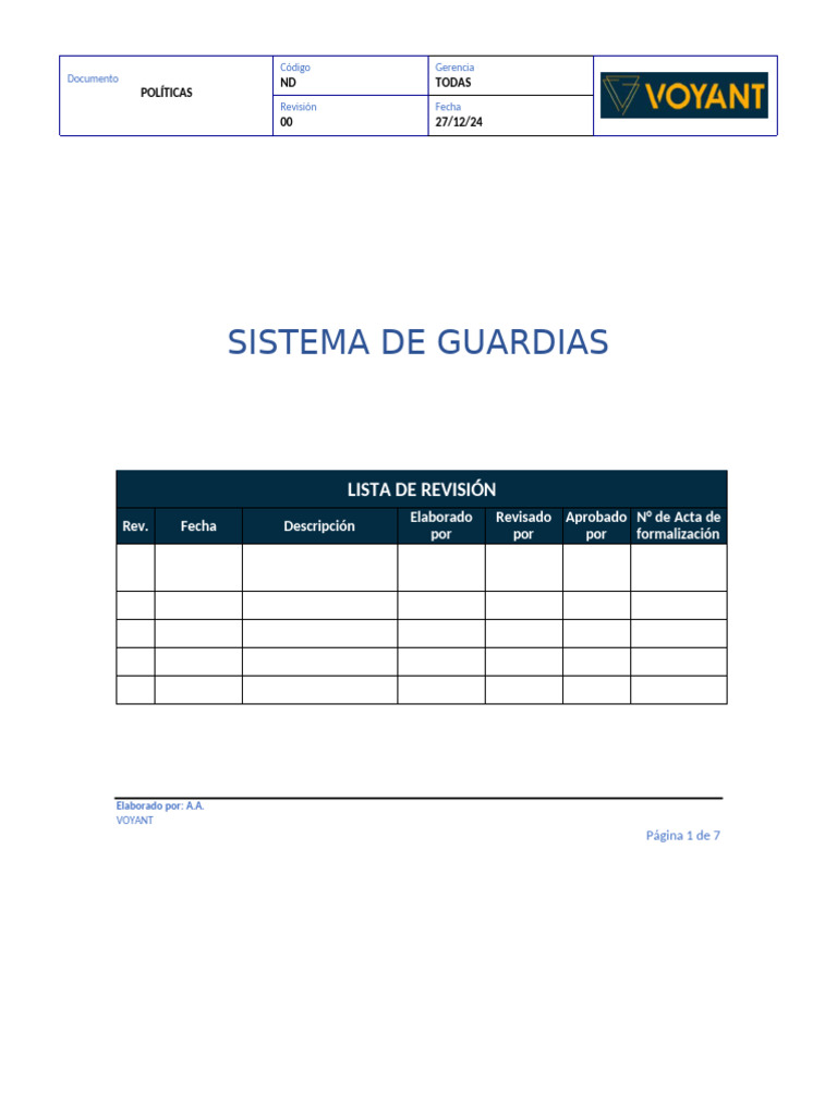 Sistema de Guardias | PDF