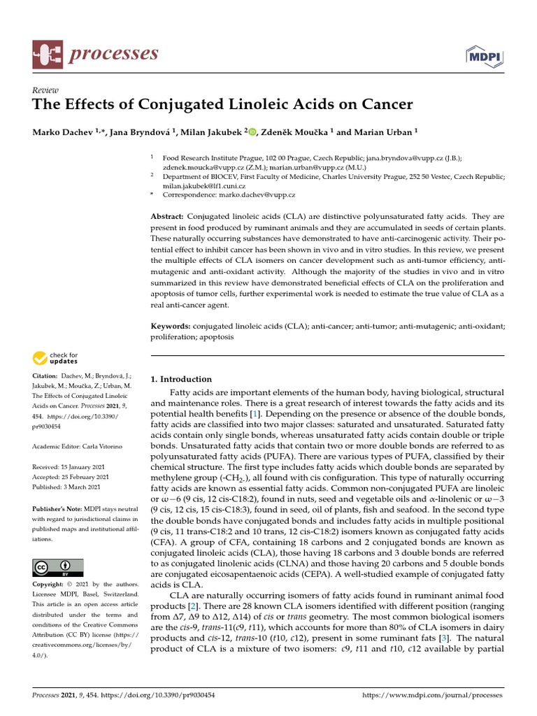 Dachev Et Al - 2021 - The Effects of Conjugated Linoleic Acids On ...