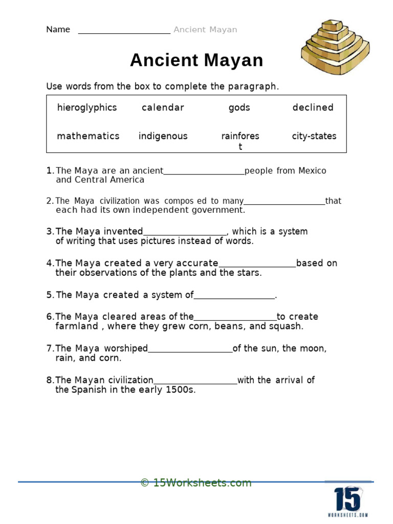 Mayas Worksheet | PDF