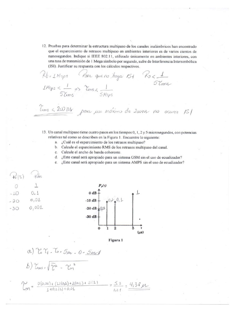 Deber Parte2 Comunicaciones Inalambricas - Primer Parcial | PDF