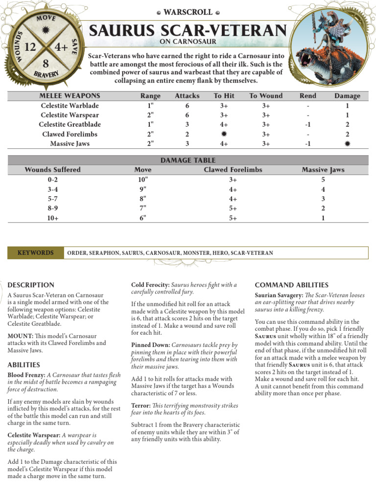 1584905038-seraphon-warscroll-saurus-scar-veteran-on-carnosaur-en-1152879317 | PDF | Military ...