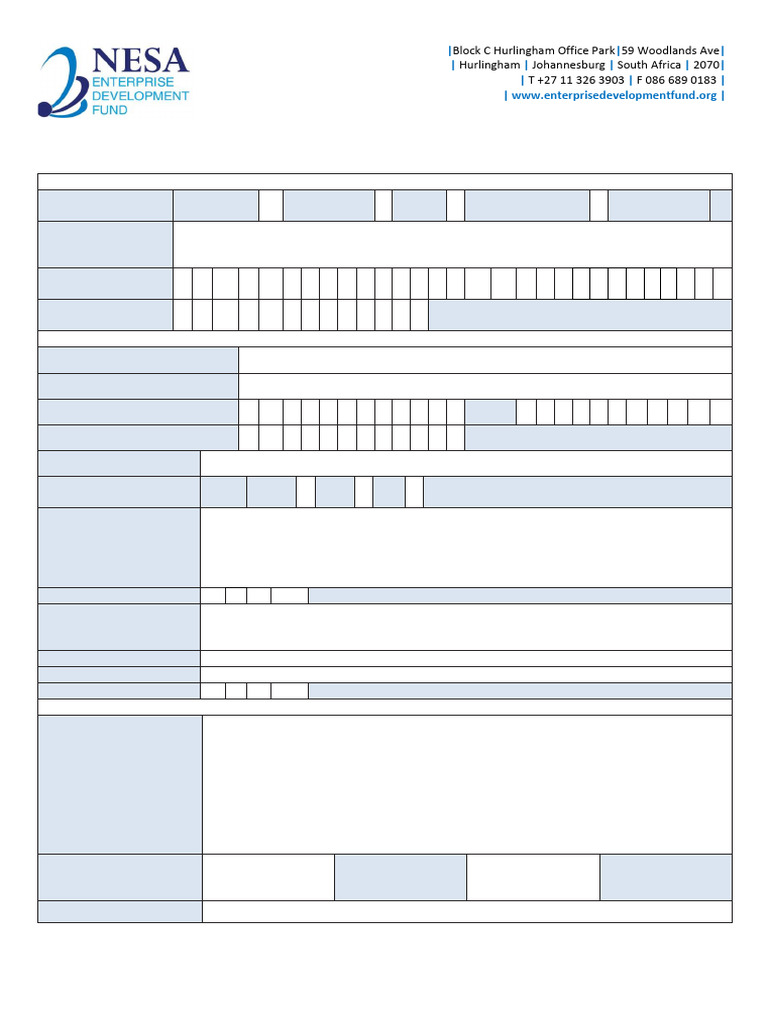 Nesa ED Fund SMME Application From | PDF | Taxes | Business