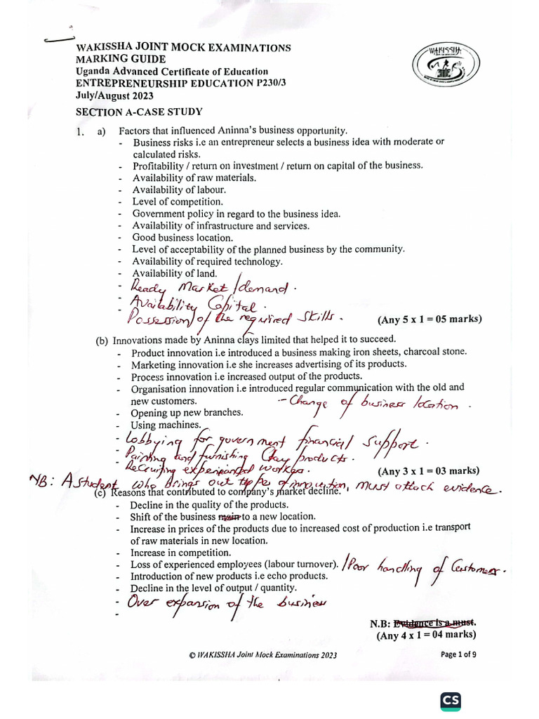 Wakissha Uace Ent Guide P1 | PDF