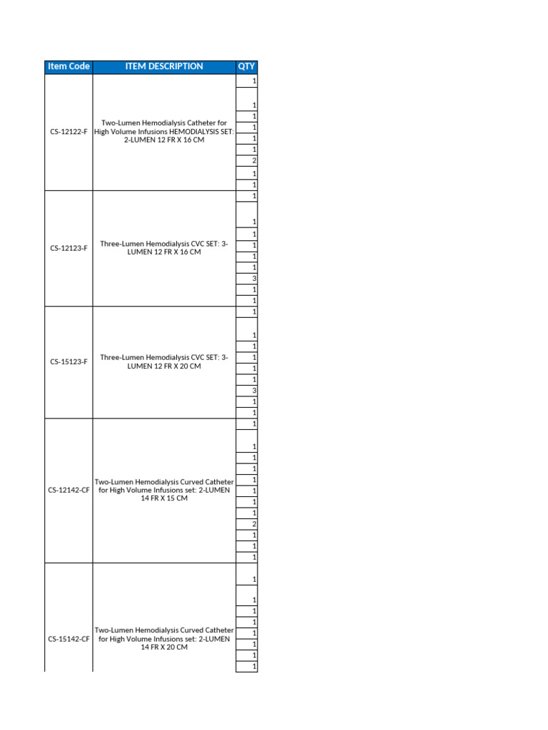 CRH - Teleflex Arrow Central Line Catheter Specification | PDF | Syringe | Injection (Medicine)