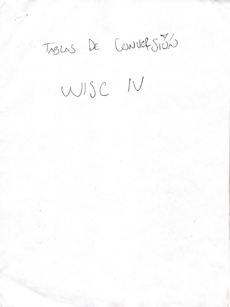 Tablas de Conversion Wisc IV | PDF