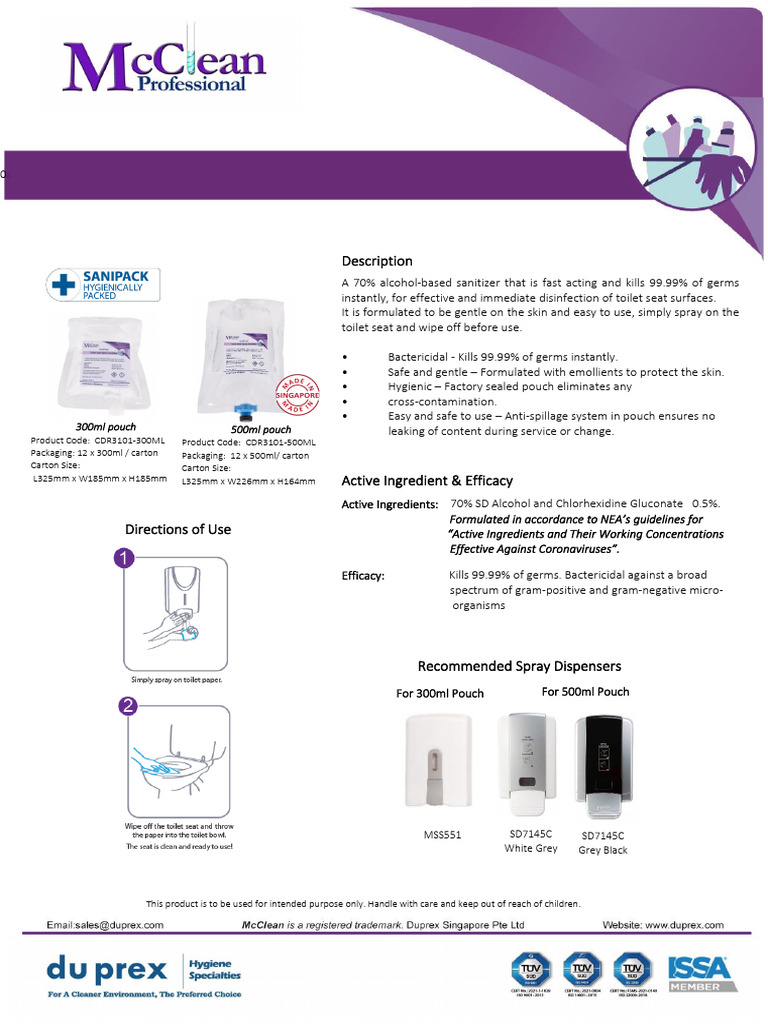 Brochure Toilet Seat Spray Sanitizer | PDF | Disinfectant | Hygiene