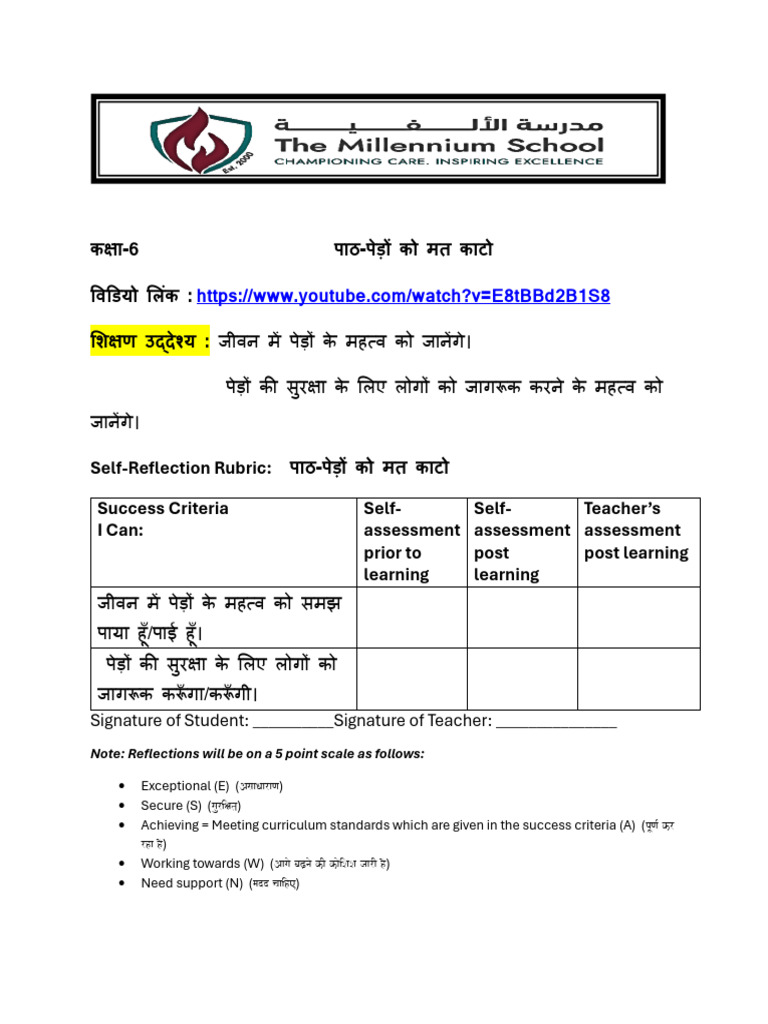 Pedon Ko Mat Kaato (Answer Key) | PDF