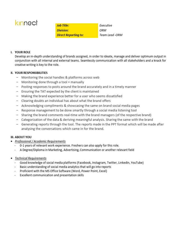 ORM Executive - JD | PDF