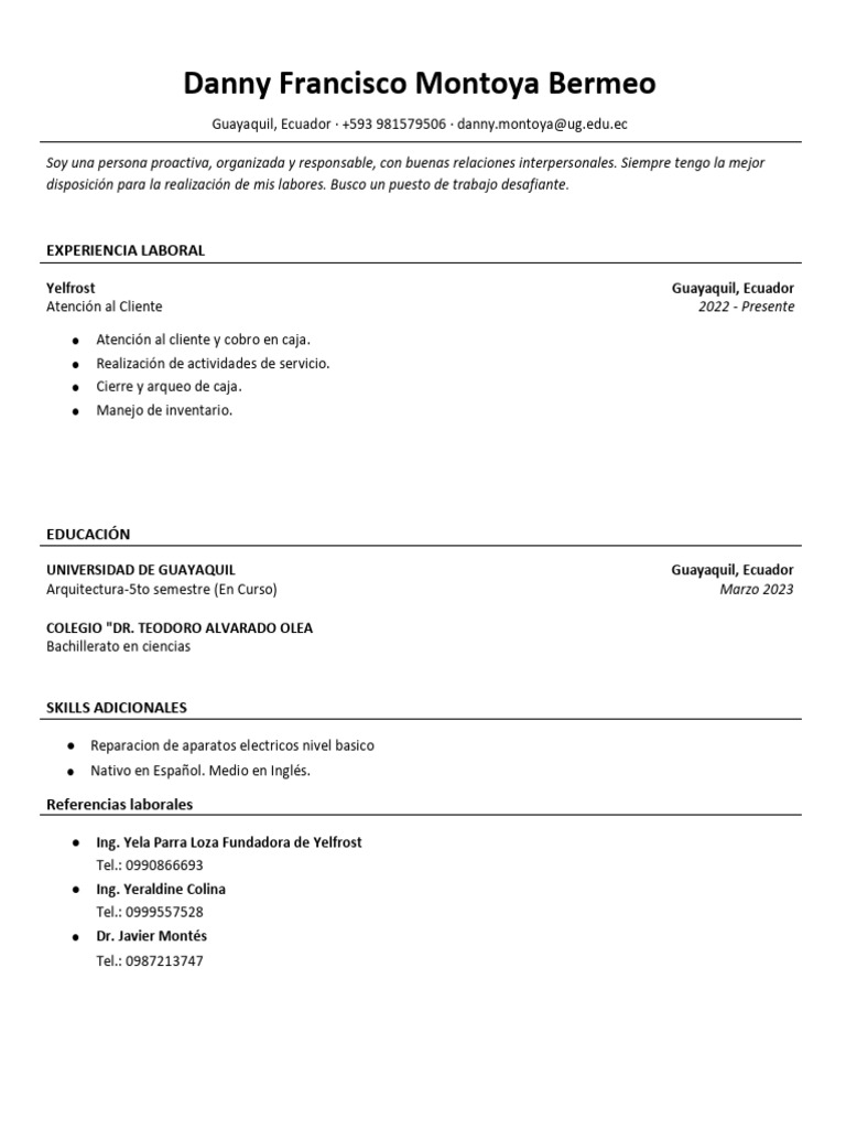 CV Danny Montoya | PDF