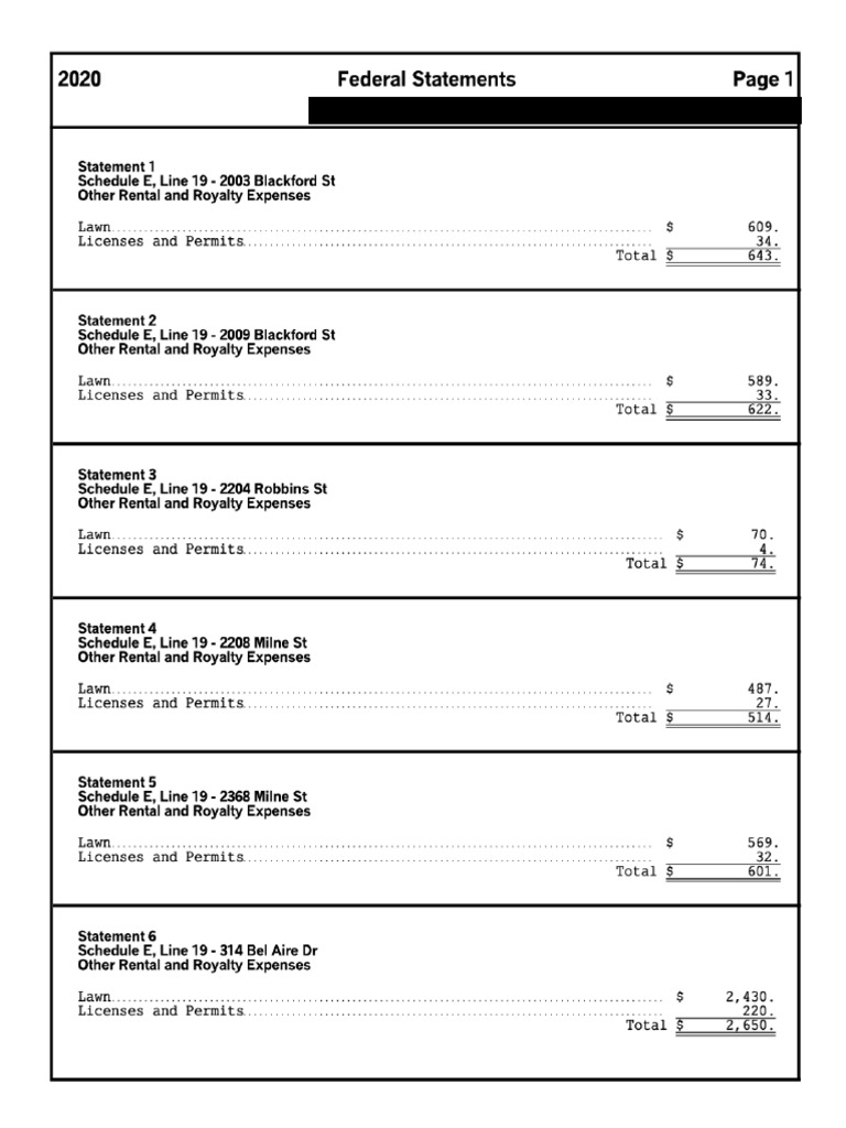 TD - Tax Return - 2020 - Sample - Statements | PDF
