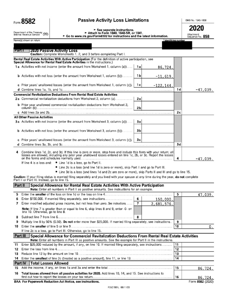 TD - Tax Return - 2020_Sample_8582 | PDF