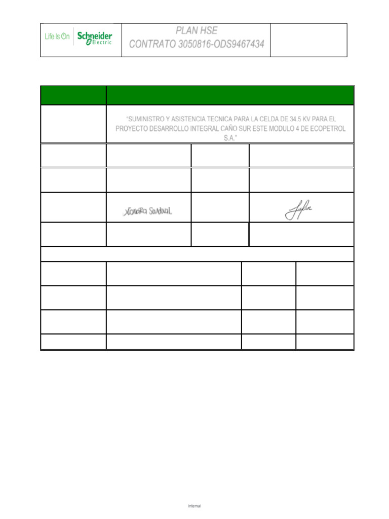 1 - Plan Hse Rev01 | PDF | Residuos | Seguridad y salud ocupacional