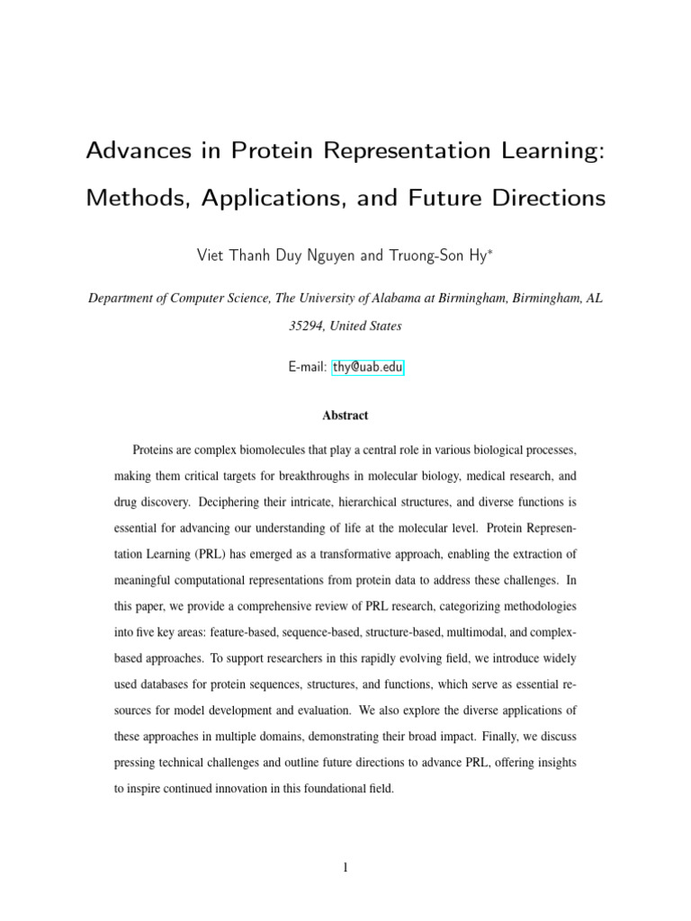 Advances in Protein Representation Learning Method | PDF | Proteins ...