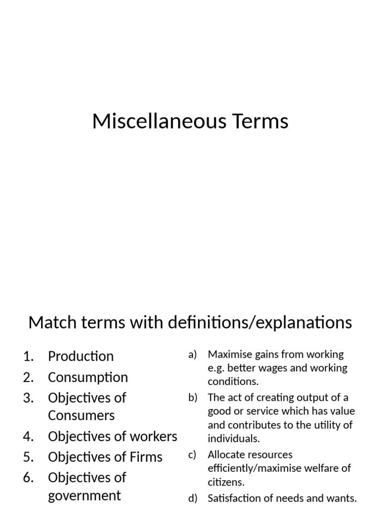 Miscellaneous Terms | PDF