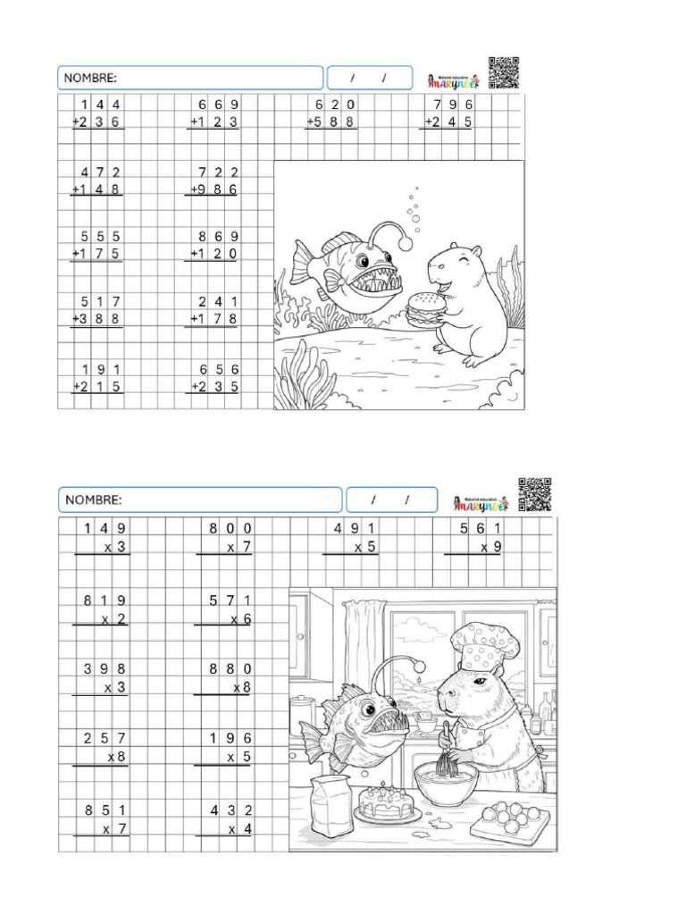 Sumas, Resta y Multiplicaciones de Capibara | PDF
