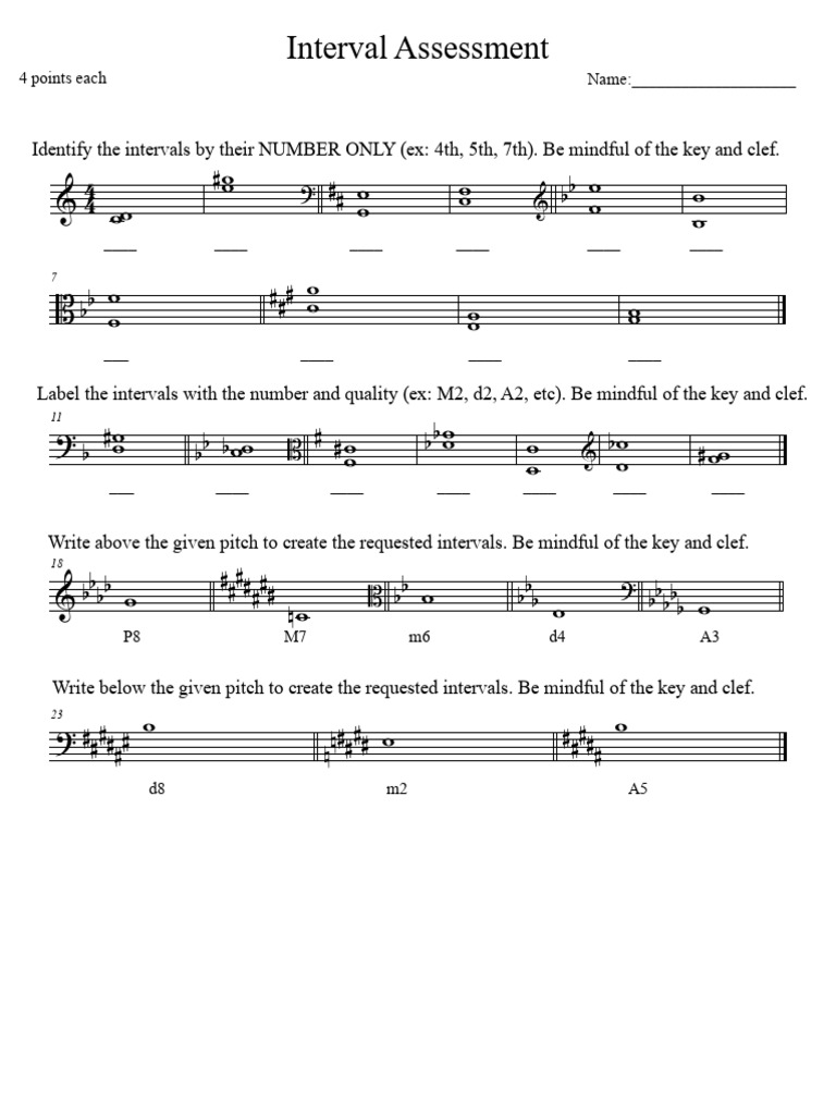 Interval Assessment Exercise | PDF