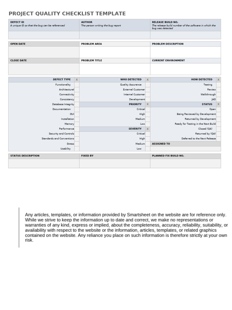 IC Project Quality Checklist 11234 | PDF | Software Bug | Quality Assurance