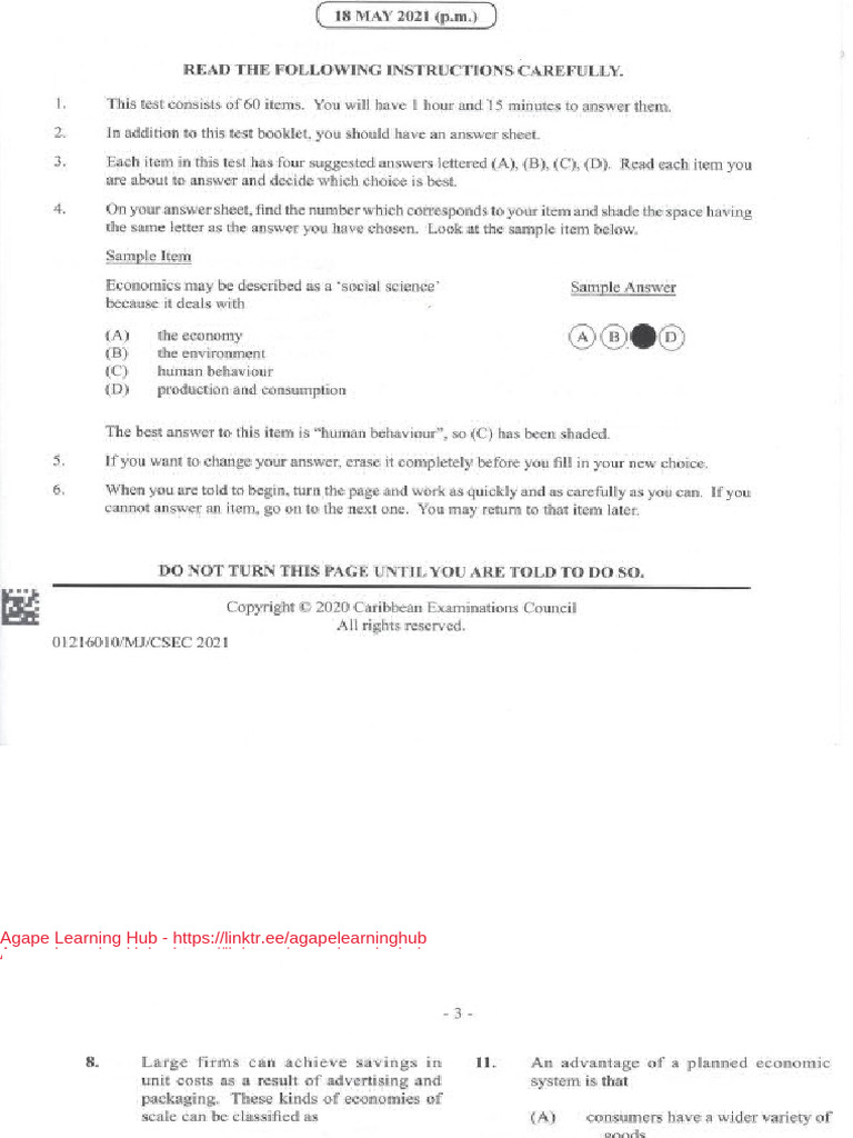 CSEC Economics | PDF