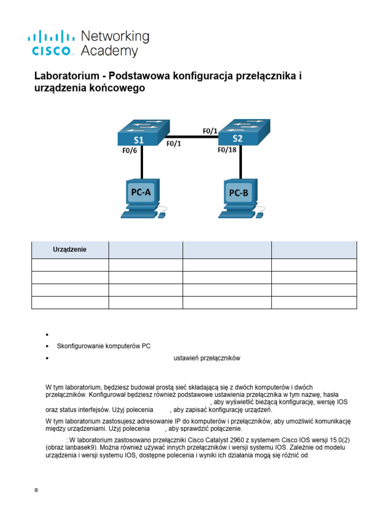 2.9.2 Lab Basic Switch and End Device Configuration PL PL | PDF