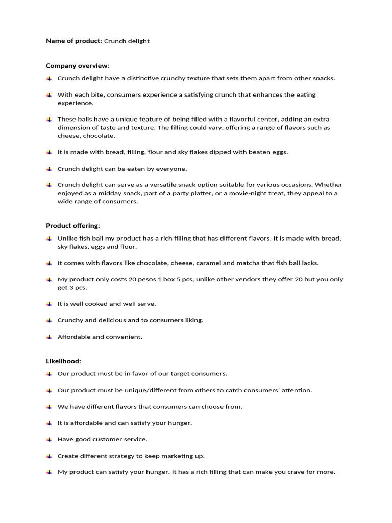 Crunch delight | PDF | Expense | Brand