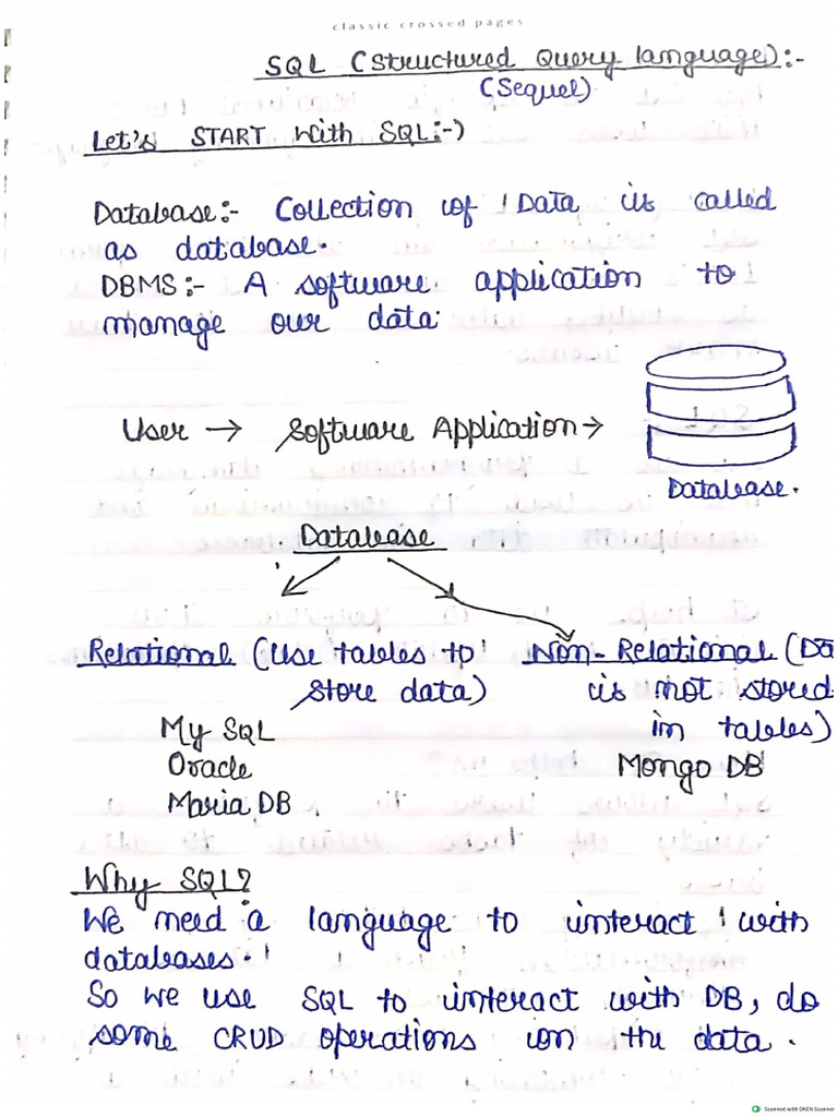 SQL Handwritten Notess.. | PDF