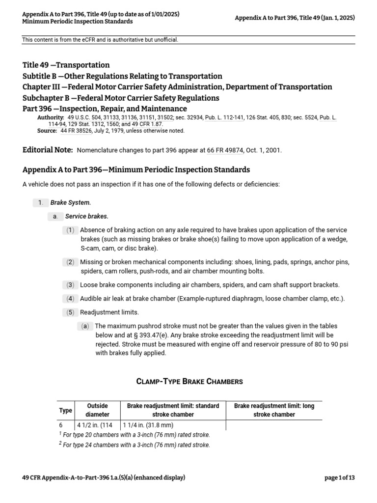Brake Inspection Standards Overview | PDF | Tire | Anti Lock Braking System