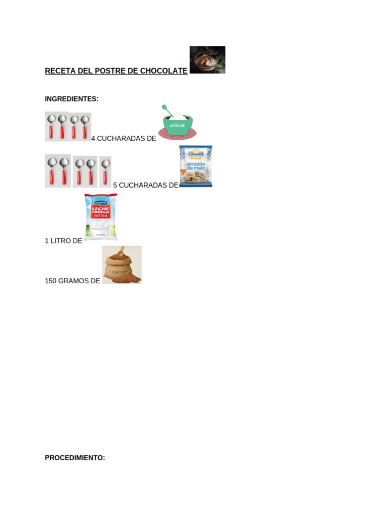 Receta de postre de chocolate | PDF