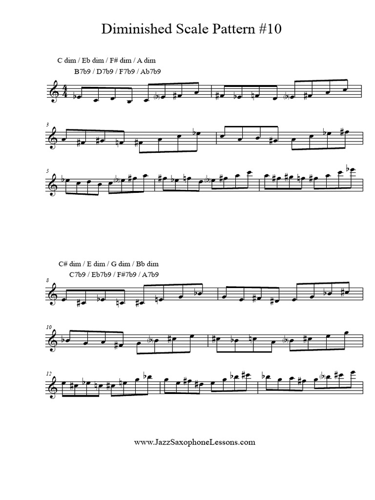 Diminished Scale Pattern 10 | PDF