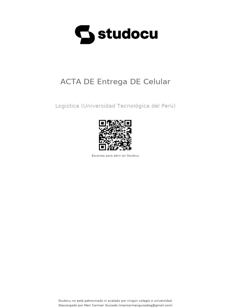 Acta de Entrega de Celular | PDF