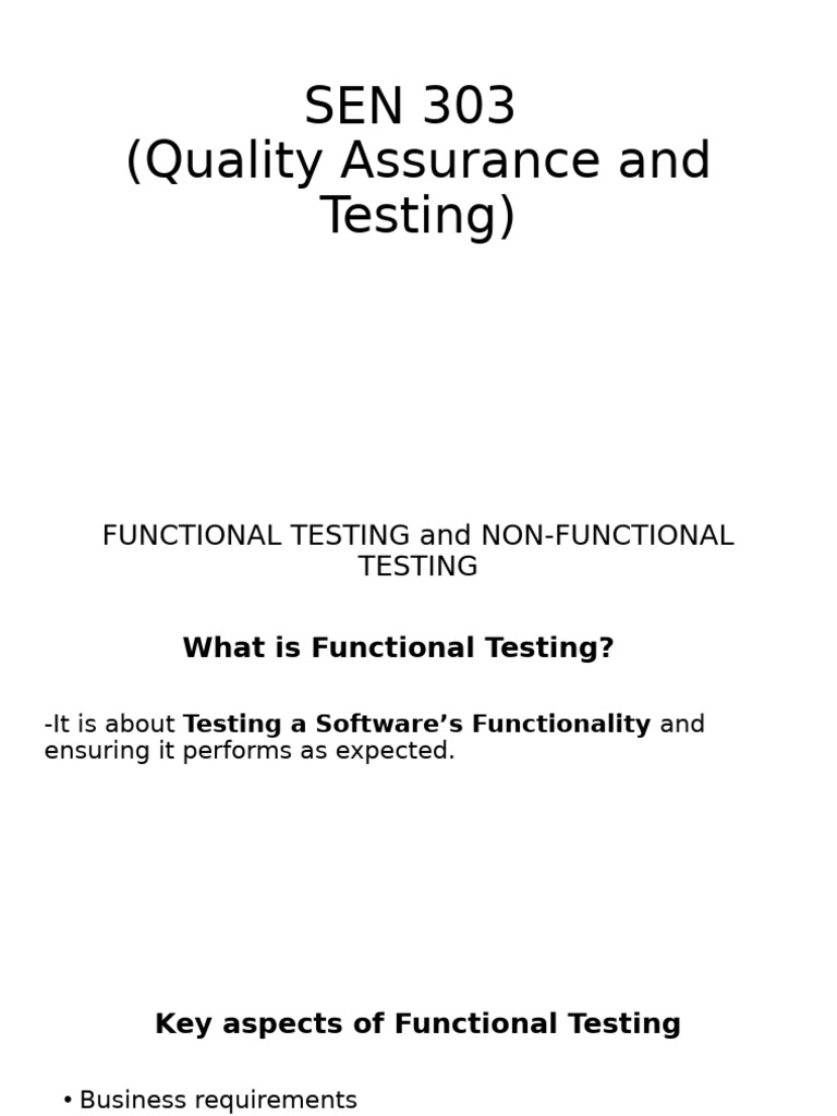Functional vs Non-Functional Testing Guide | PDF