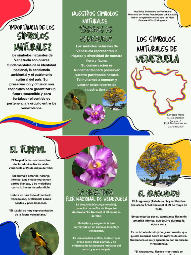Símbolos Naturales de Venezuela | PDF | Venezuela