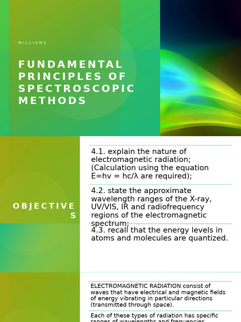 Fundamental Principles of Spectroscopic Methods | PDF | Electromagnetic ...
