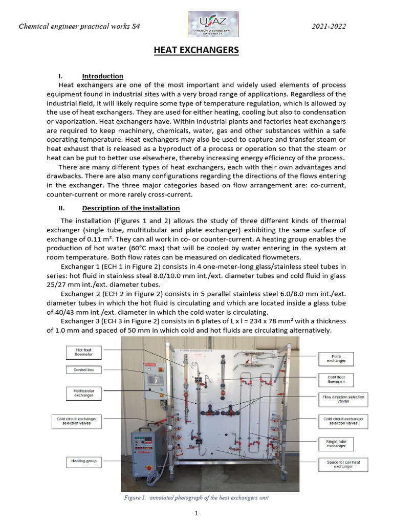 TP S4 UFAZ - Heat Exchangers 130419 Corrected | PDF | Heat Exchanger ...