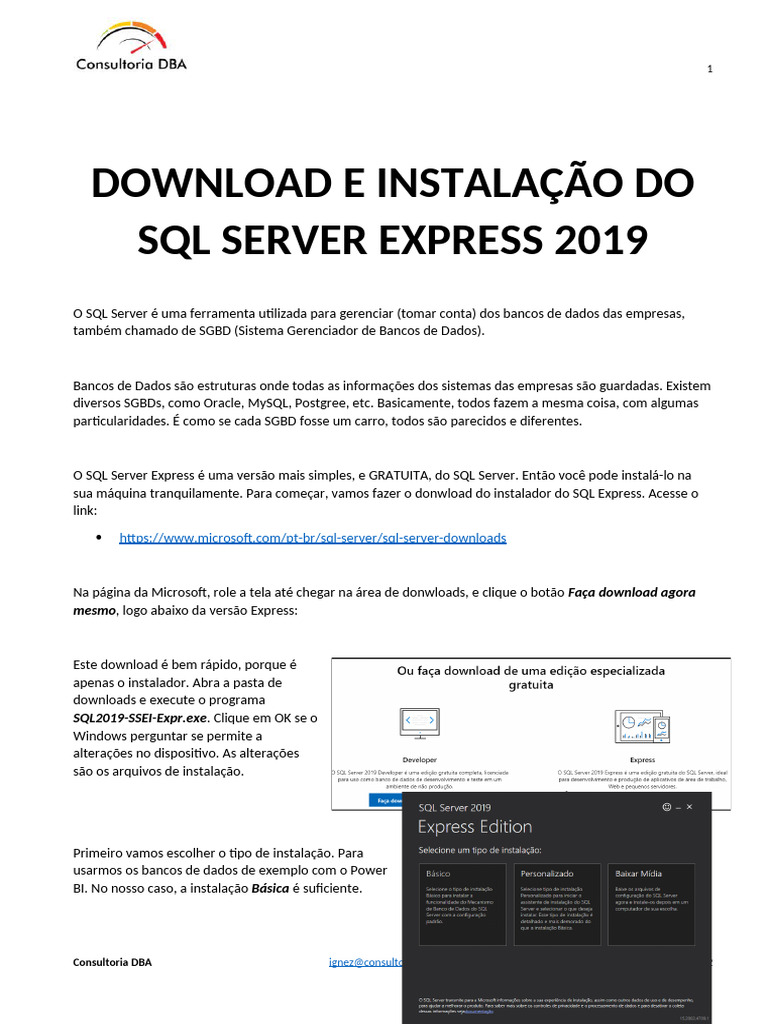 SQL Server Instalação | PDF | Microsoft SQL Server | SQL