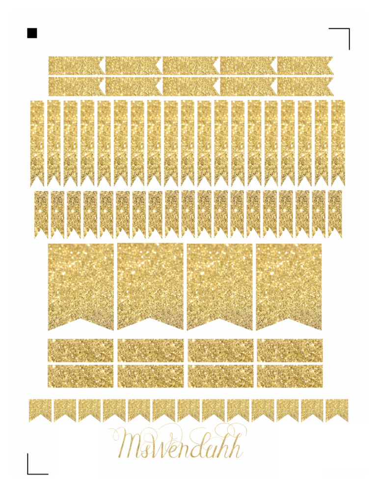 Gold Glitter Flags Setu6655456846 | PDF
