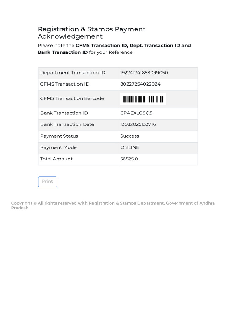 Registration Payment Confirmation Details | PDF