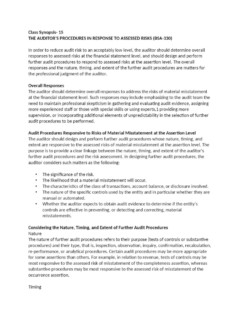 Audit Lecture-9 - Auditing (Night JD-2022) | PDF